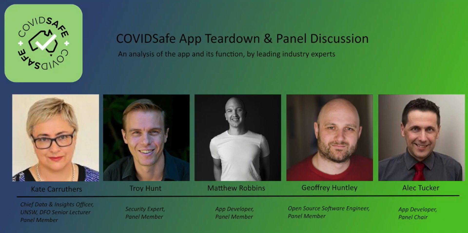 Troy Hunt: COVIDSafe App Teardown & Panel Discussion Troy Hunt: COVIDSafe App Teardown & Panel Discussion