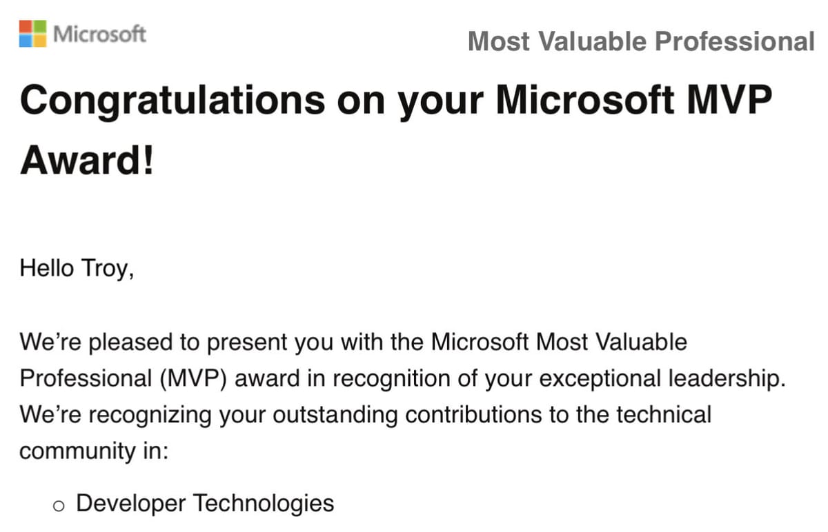 Troy Hunt: Lucky MVP 13