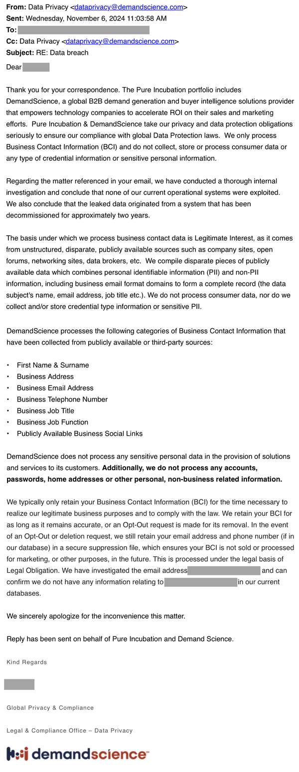 Troy Hunt: Inside the DemandScience by Pure Incubation Data Breach